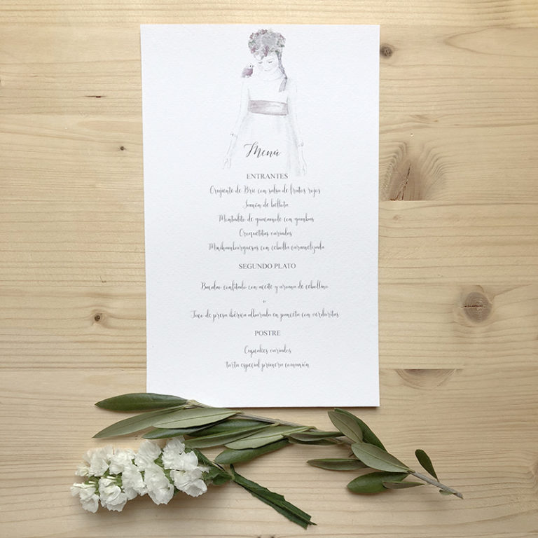 Menús primera comunión - La Tortuguita Blanca