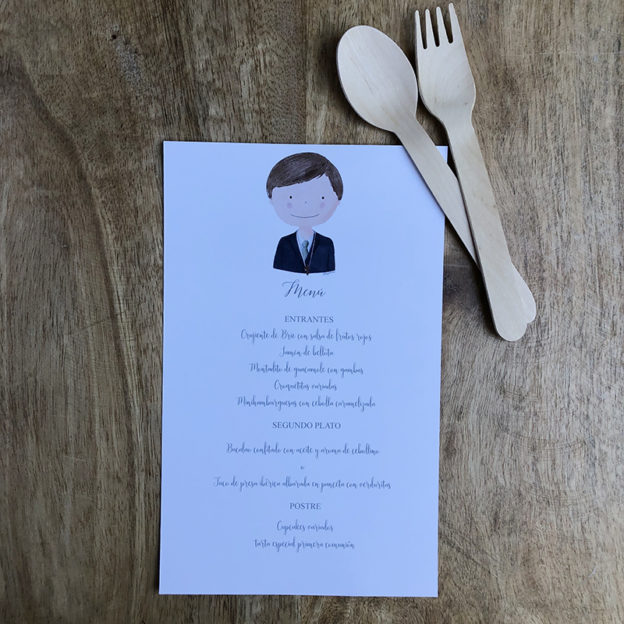 Menús primera comunión Colección Hugo- La Tortuguita Blanca