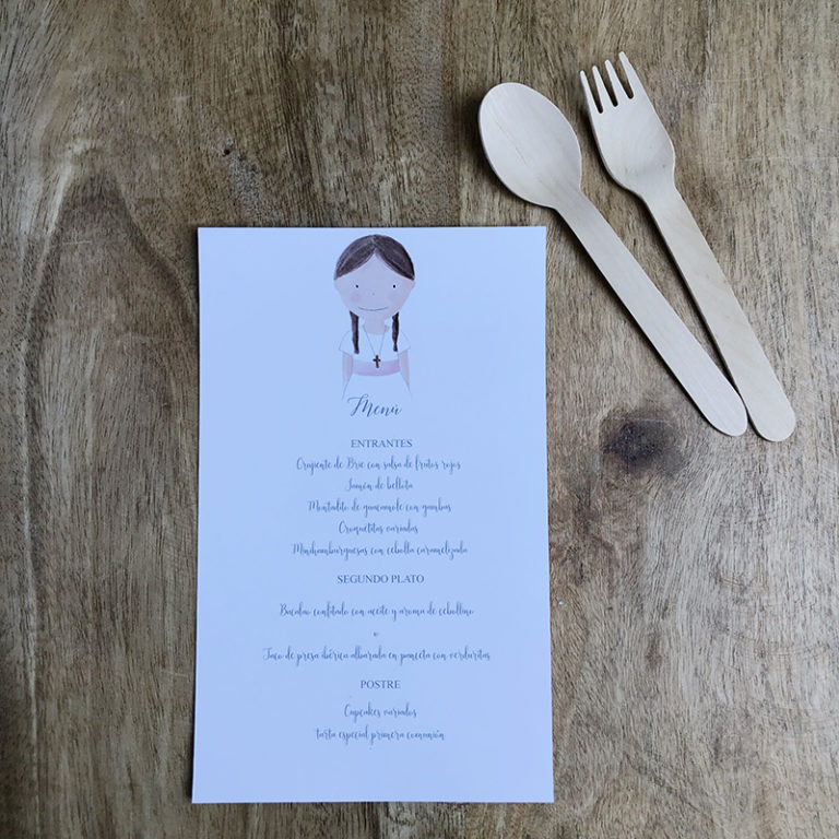 Menús primera comunión Colección Olivia- La Tortuguita Blanca