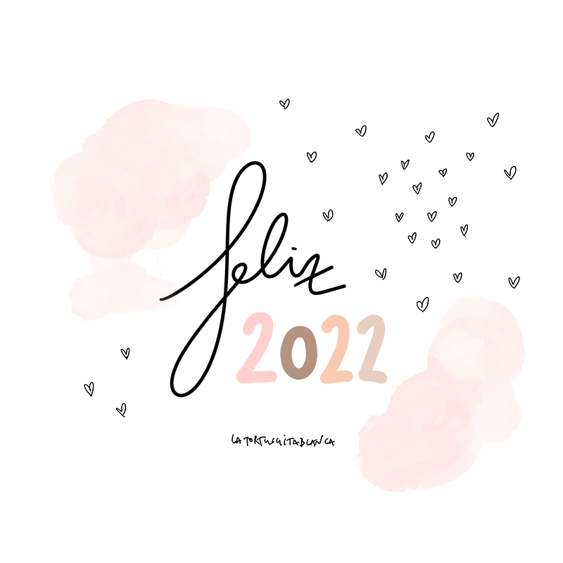 feliz 2022 - Ilustraciones y diseño - La Tortuguita Blanca